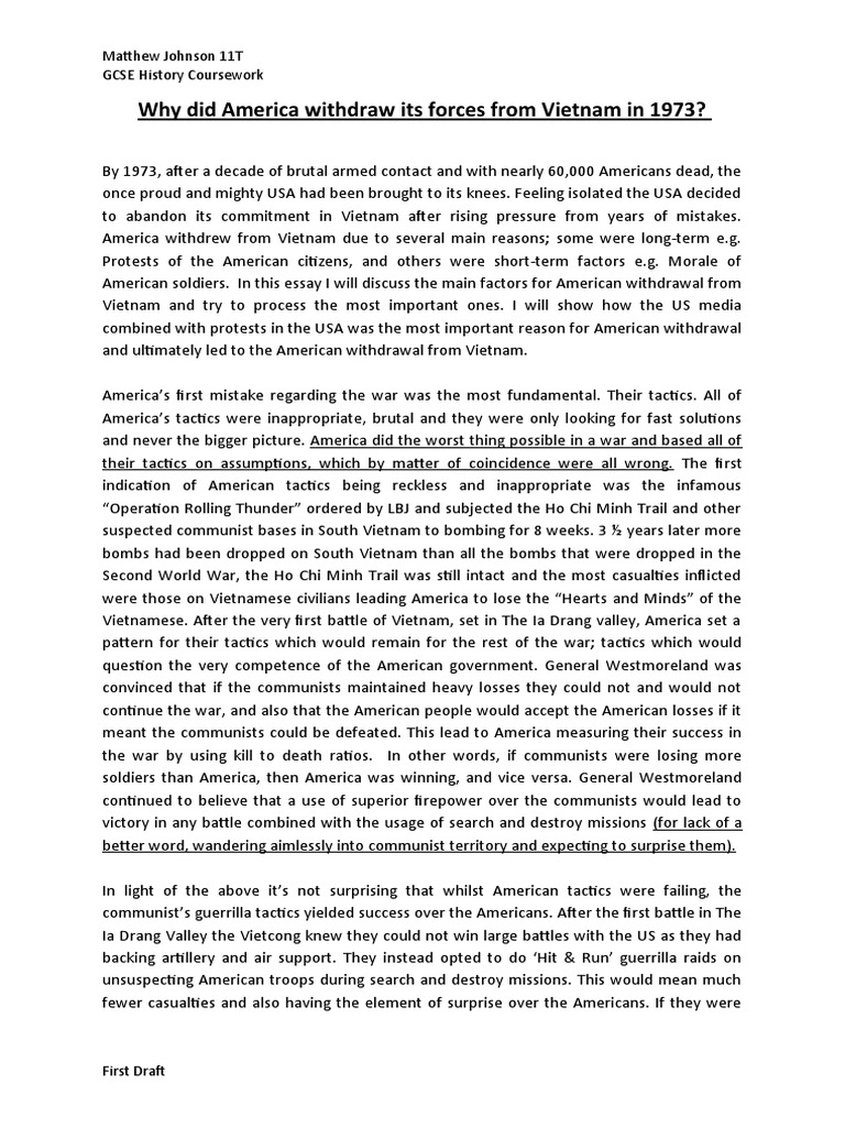 Why Did America Withdraw Its Forces From Vietnam in 1973 22 | PDF ...