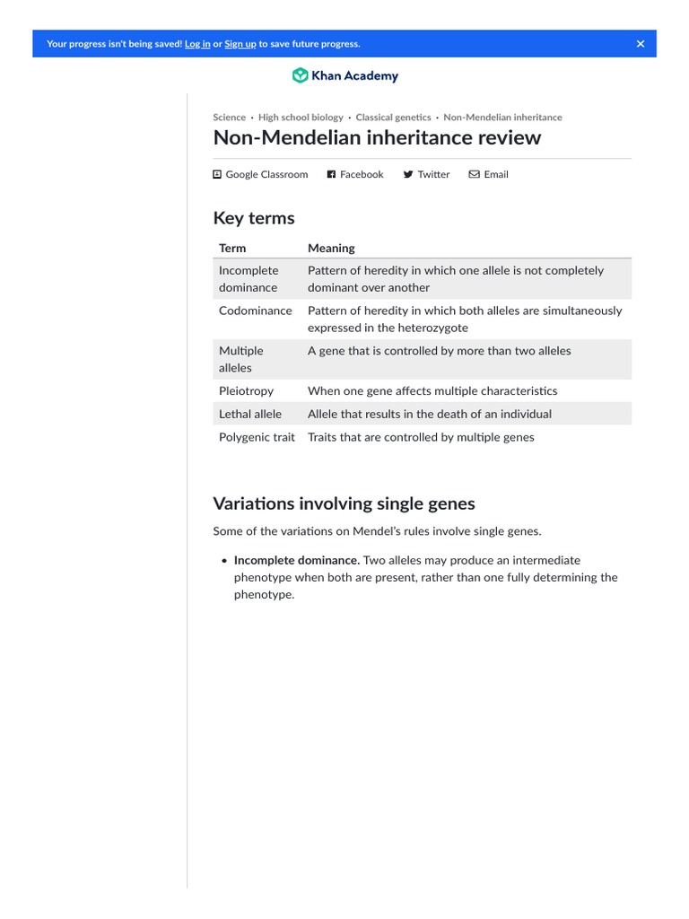 Non-Mendelian Inheritance Overview | PDF | Allele | Dominance (Genetics)