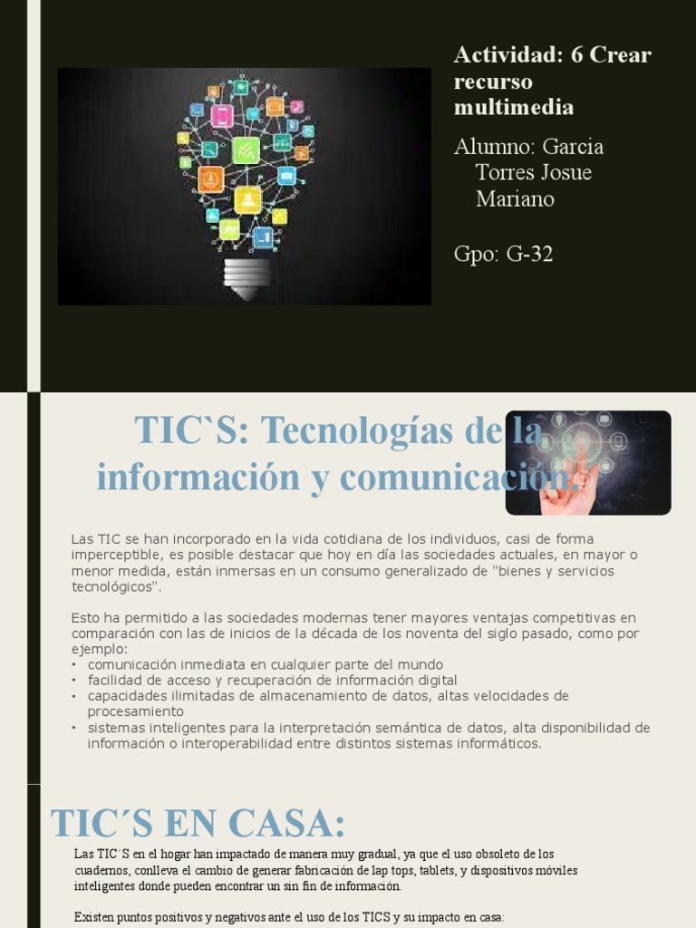 Recurso Multimedia Las Tic S Pdf Tecnología De Información Y