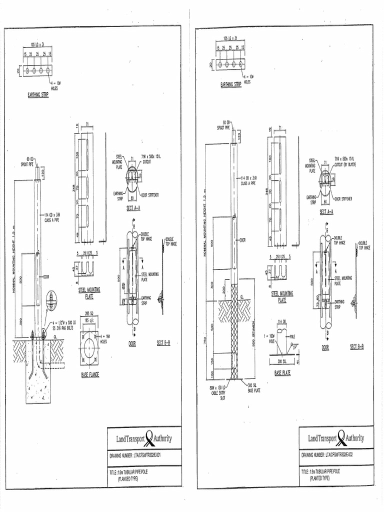 LTA Streetlighting Drawings-05Apr19 | PDF