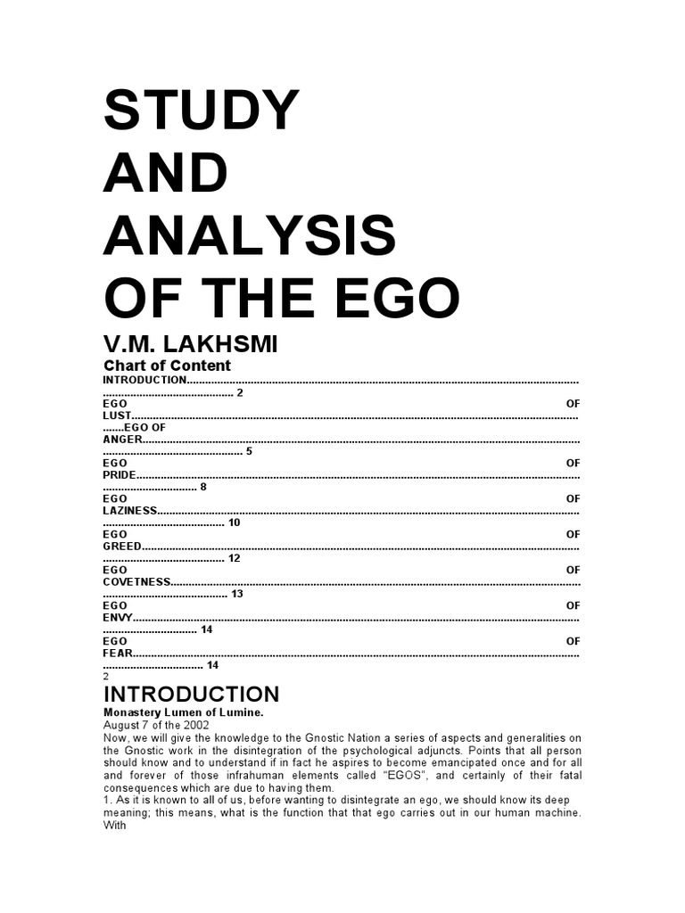 Study and Analysis of The Ego | PDF | Id | Human Sexual Activity