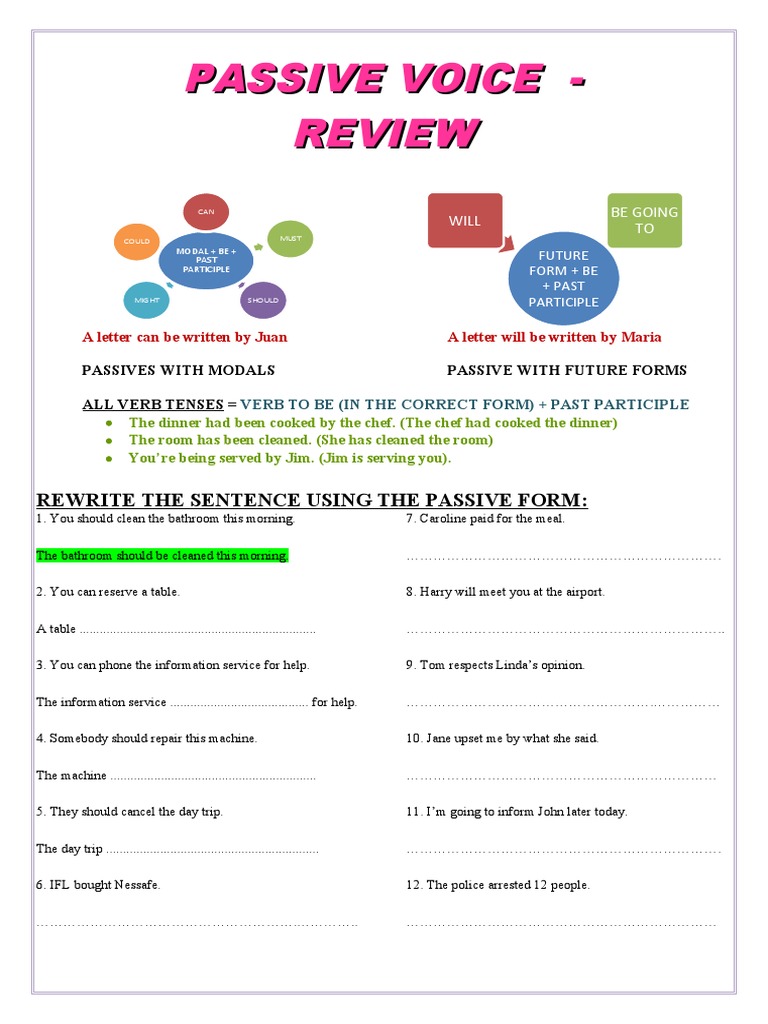 Passive Review For Andres | PDF | Verb | Language Mechanics