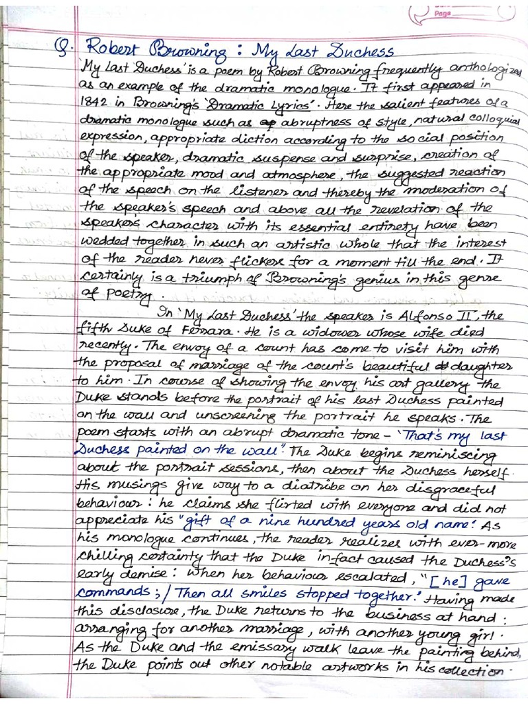 My Last Duchess As A Dramatic Monologue | PDF