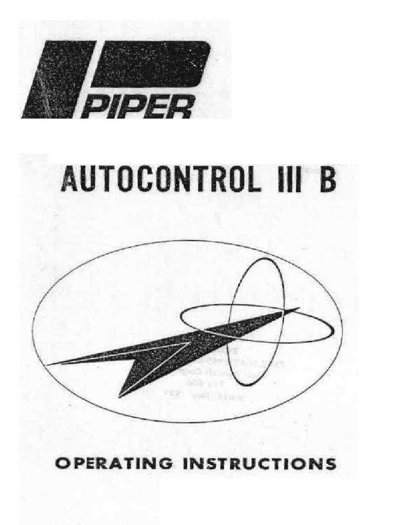 Piper AutoControl IIIB Autopilot POH | PDF