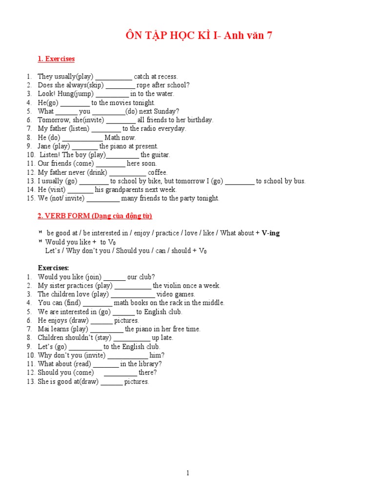 An English Lesson: Exercises on Verb Forms, Comparatives, Prepositions, and Wh- Questions | PDF ...