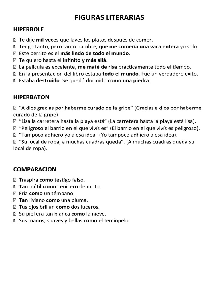Ejemplos de Figuras Literarias | PDF | Arte | Poesía