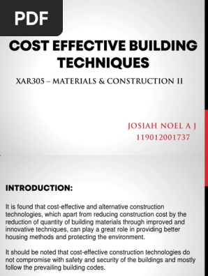 Cost Effective Techniques