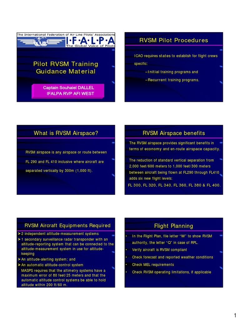 Pilot RVSM Training Guidance Material | PDF | Air Traffic Control ...
