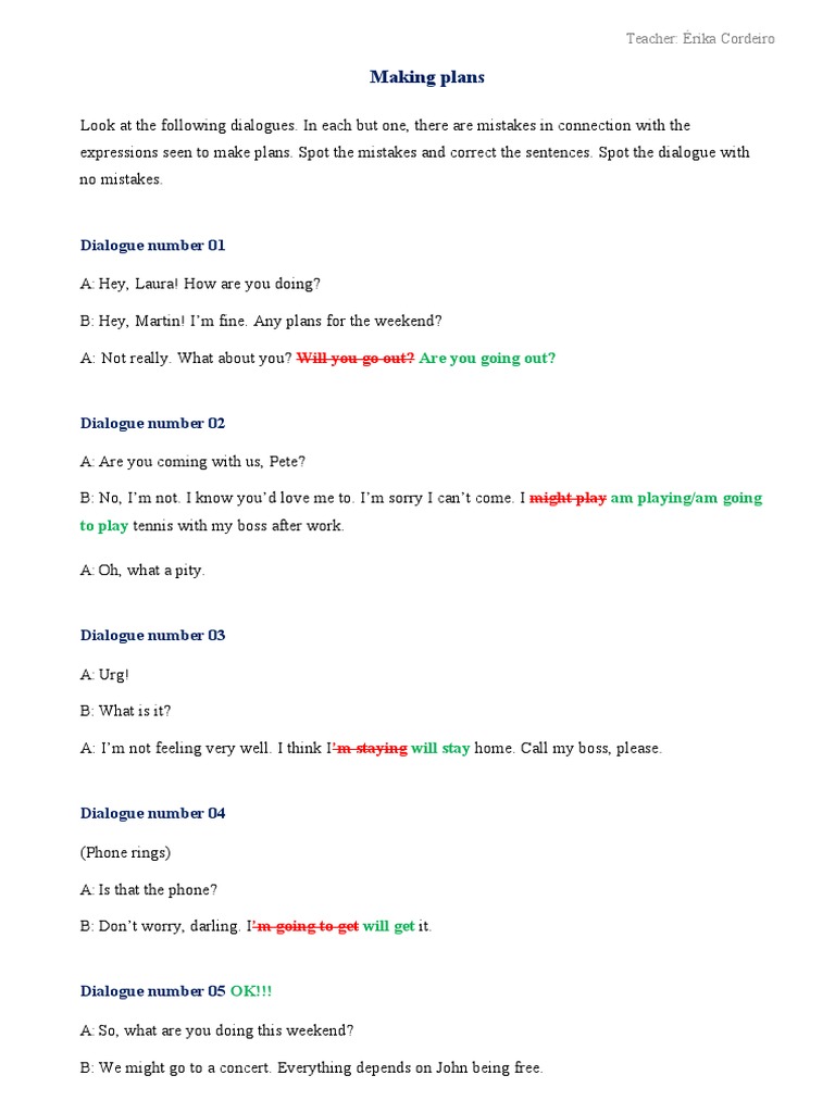 Correcting Plan-Making Dialogues | PDF