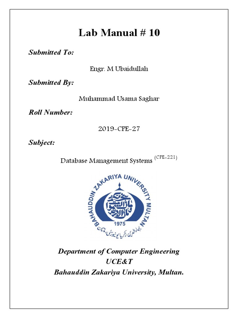 Database Management Systems Lab Manual 10 Creating Sequences Indexes And Synonyms Pdf