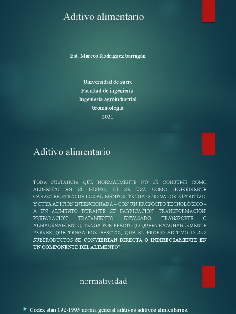 Aditivo Alimentario | Descargar gratis PDF | Seguridad alimenticia | Alimentos