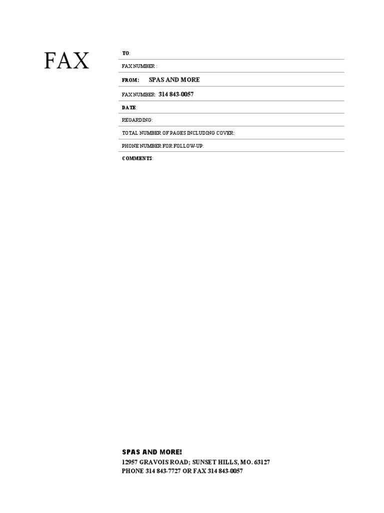 Fax Cover Sheet | PDF