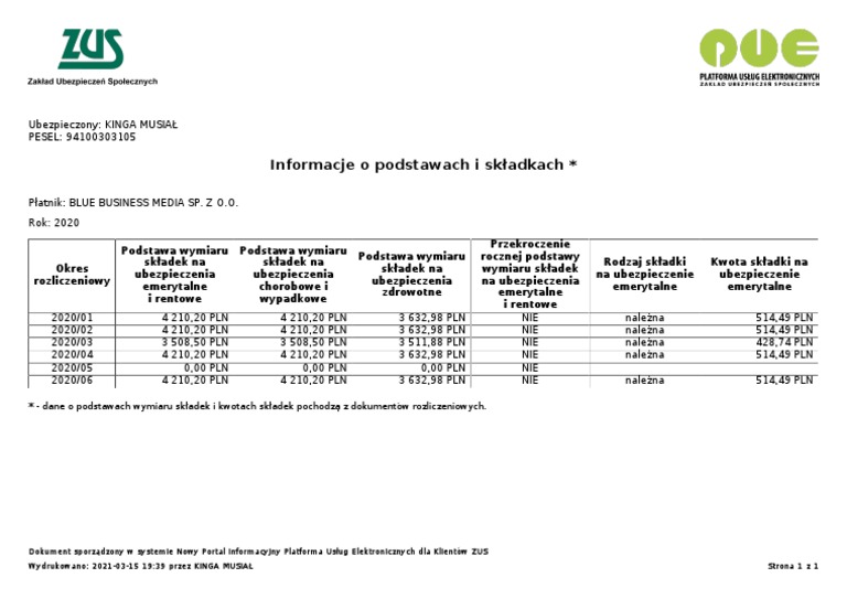 Informacje o Podstawach I Skladkach | PDF