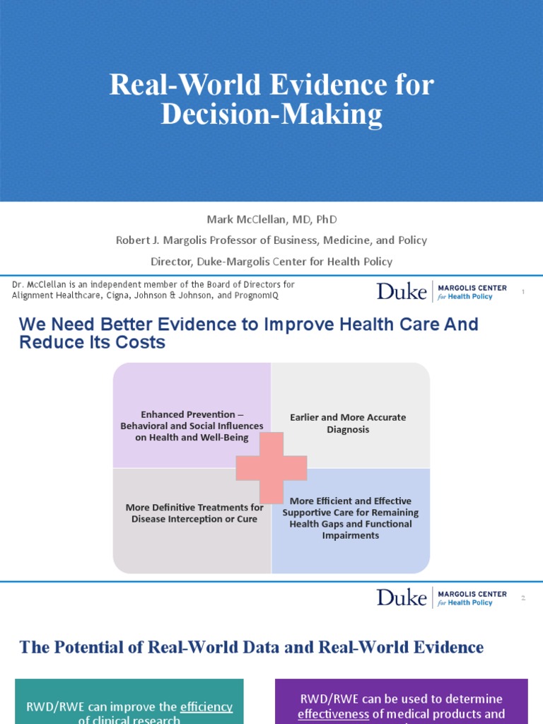 Real-World Evidence in Healthcare Decisions | PDF | Medicare (United ...