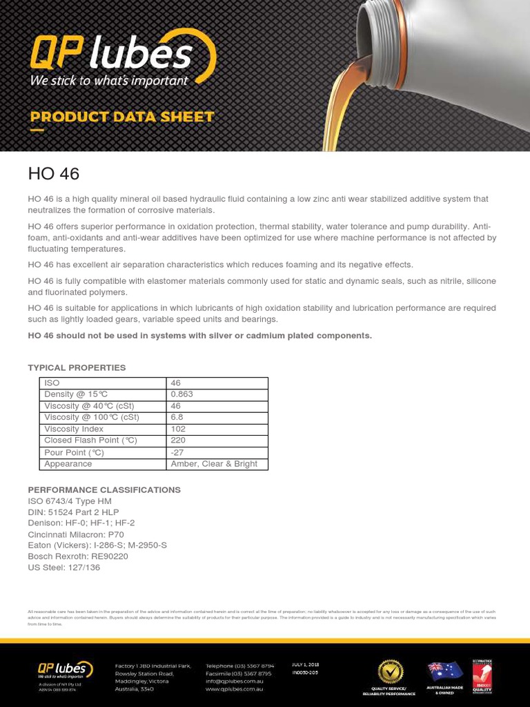 HO 46 Should Not Be Used in Systems With Silver or Cadmium Plated ...