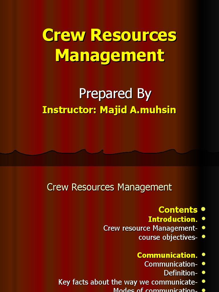 Crew Resources Management Majid | PDF | Sleep | Stress (Biology)