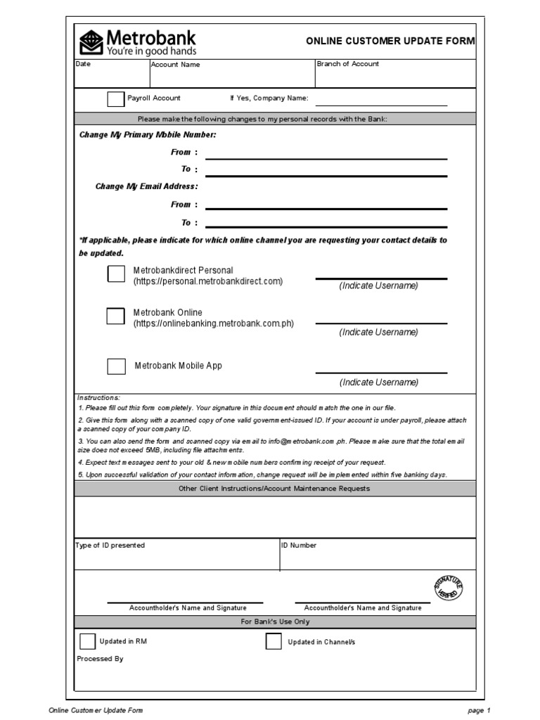 Online Customer Update Form | PDF | Computer Mediated Communication ...