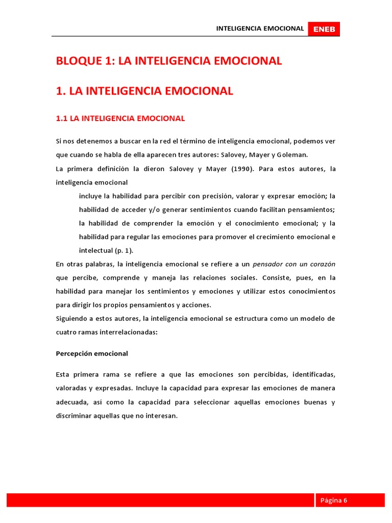 Ie M1 Inteligencia Emocional Módulo 1 Pdf Inteligencia Emocional