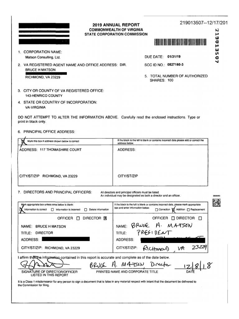 Matson Consulting LTD VA SCC Certified Annual Report | PDF | Zip (File ...