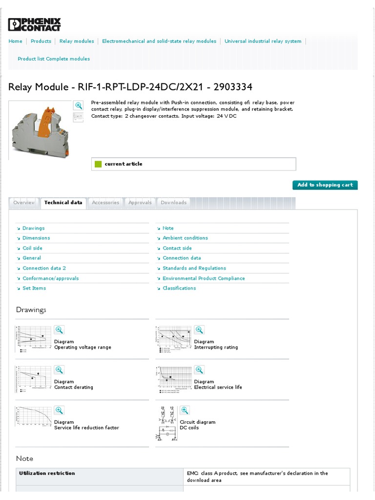 Phoenix Contact - Relay Module - Rif-1-Rpt-ldp-24dc - 2x21 - 2903334 ...