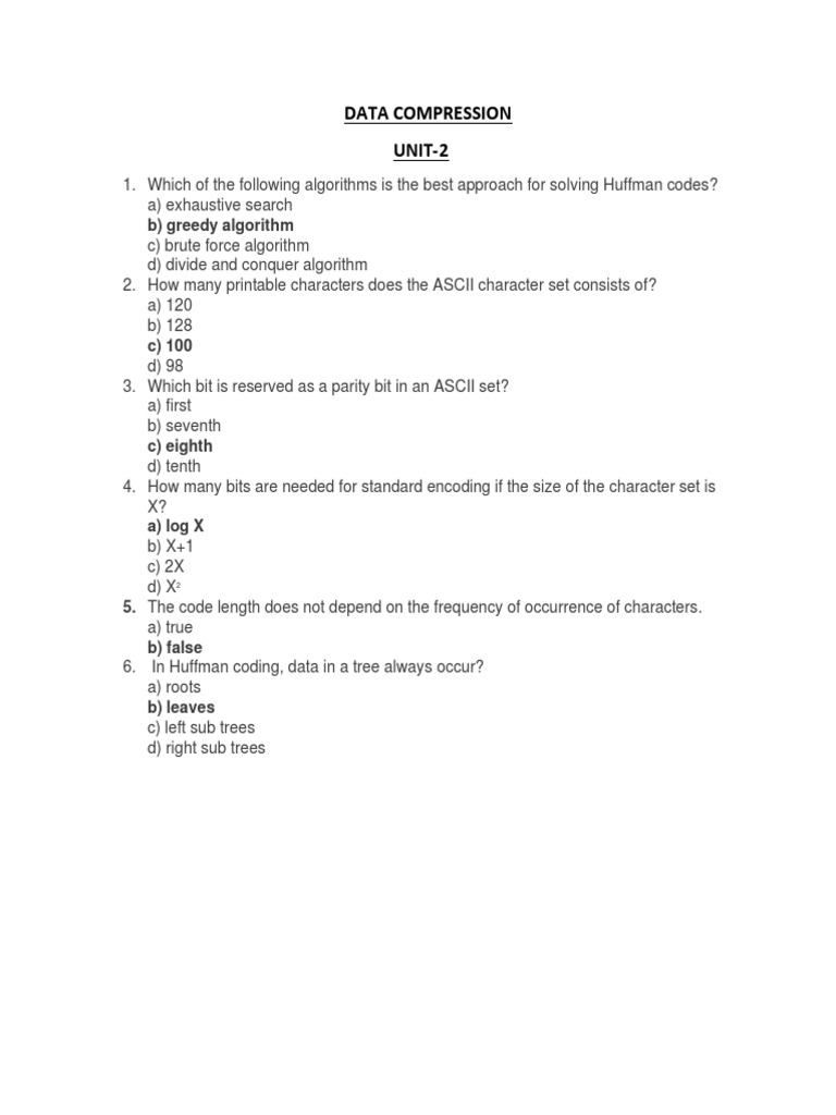 Data Compression UNIT-2: B) Greedy Algorithm | PDF | Data Compression | Code
