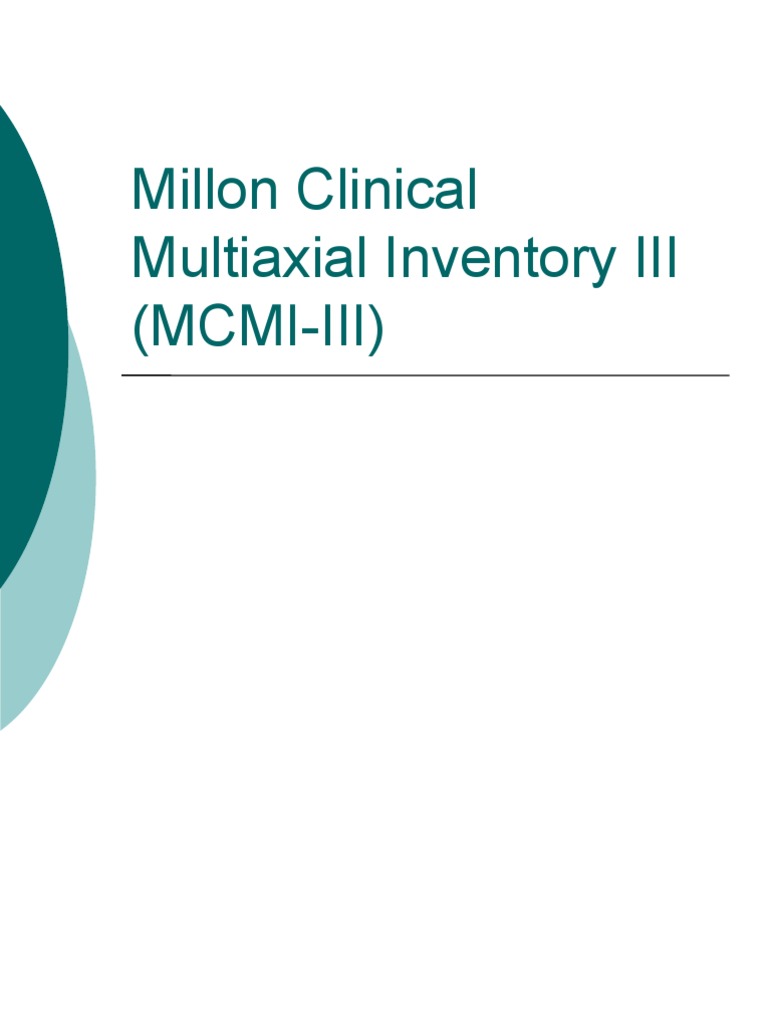Millon Clinical Multiaxial Inventory III (Mcmi-Iii) | PDF | Career ...