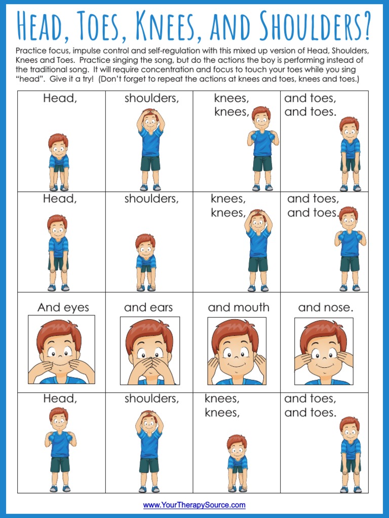 Impulse Control Activity Mixed Up Head Shoulders Knees and Toes | PDF