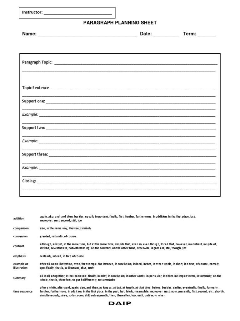 Paragraph Planning Sheet Cba | PDF | Linguistics | Cognition