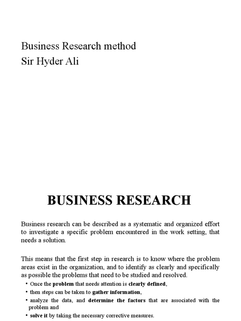 Business Research Ch#1 | PDF | Survey Methodology | Data