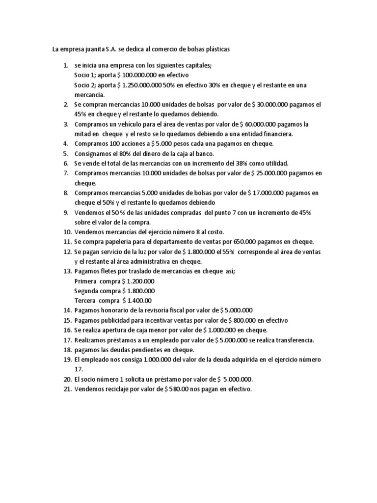 Ejercicio 2 Contabilidad | PDF