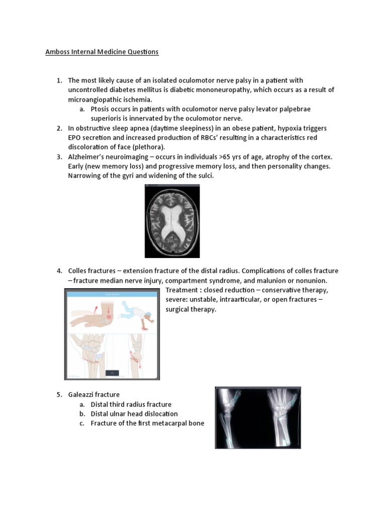 Amboss Internal Medicine Questions | PDF