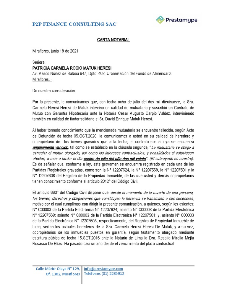 P0474 - Patricia Matuk (Heredera) VB GL | PDF | Derecho empresarial ...