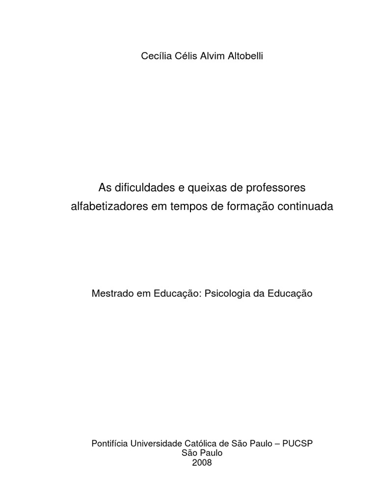 Cecilia Celis Alvim Altobelli | PDF | Desenvolvimento profissional ...