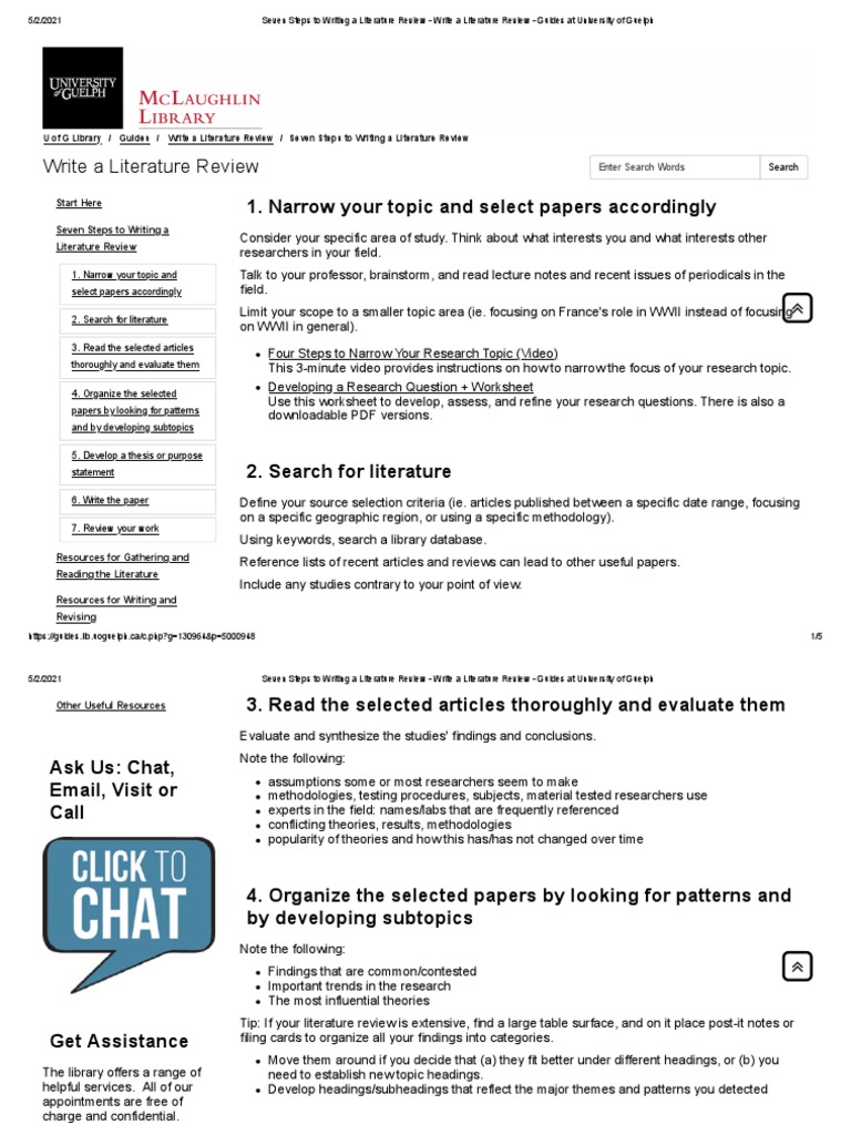 Seven Steps To Writing A Literature Review - Write A Literature Review ...