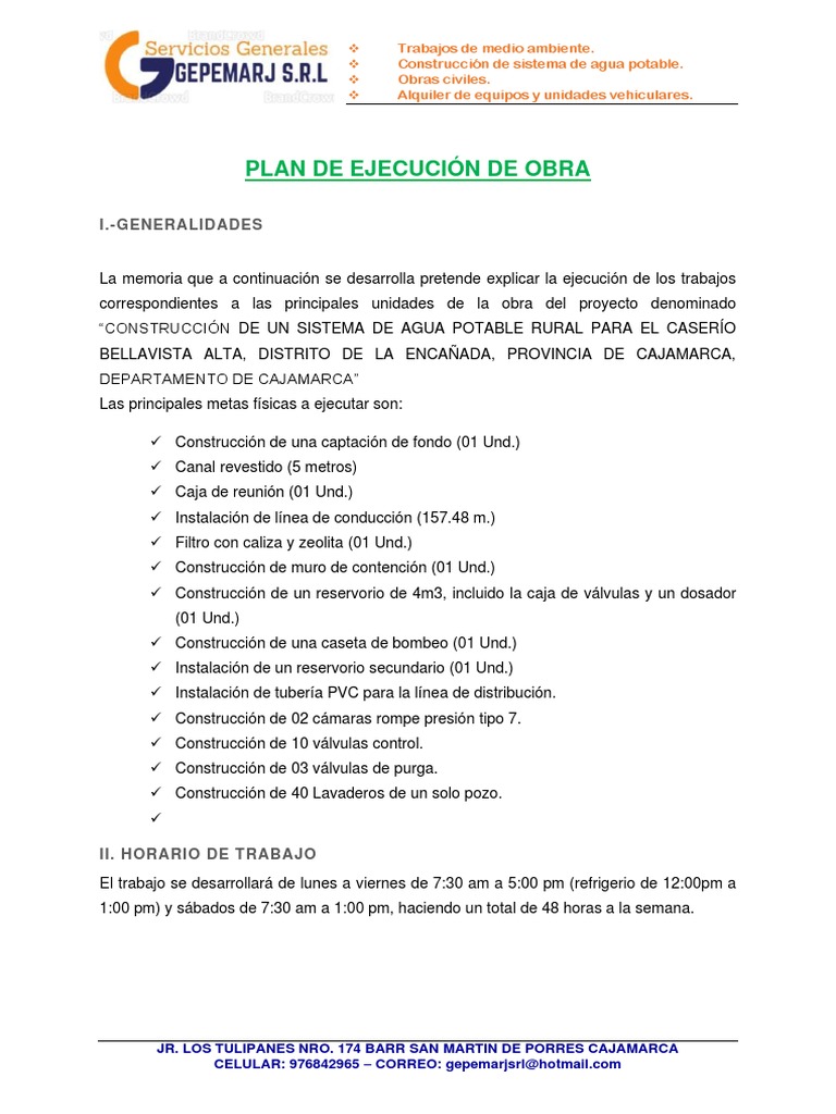 Programa de Ejecucion de Obra | PDF | Hormigón | Ingeniero civil