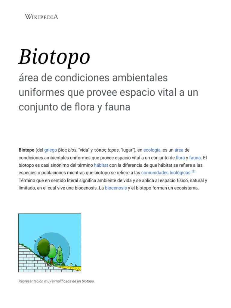 Biotopo | PDF | Protección del medio ambiente | Naturaleza