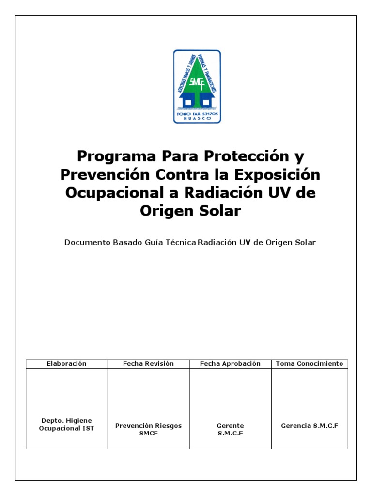 Programa - Radiacion - Uv - Generico - Empresas - Ist | Descargar gratis PDF | Ultravioleta ...