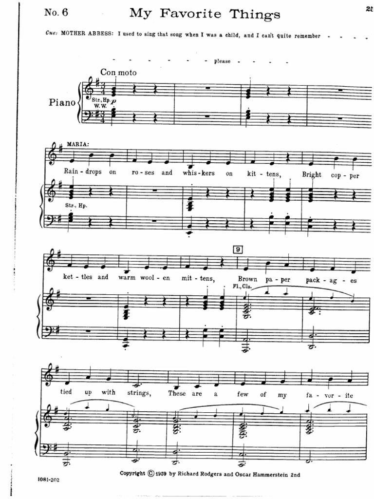 My Favorite Things (The Sound of Music) | PDF