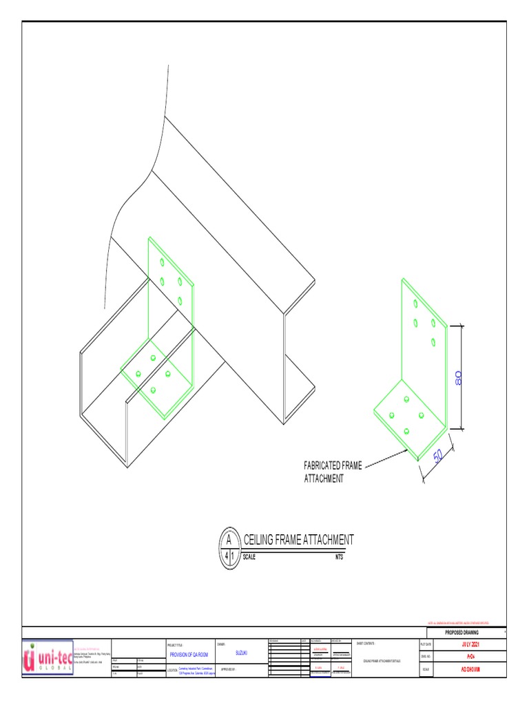 A Ceiling Frame Attachment | PDF