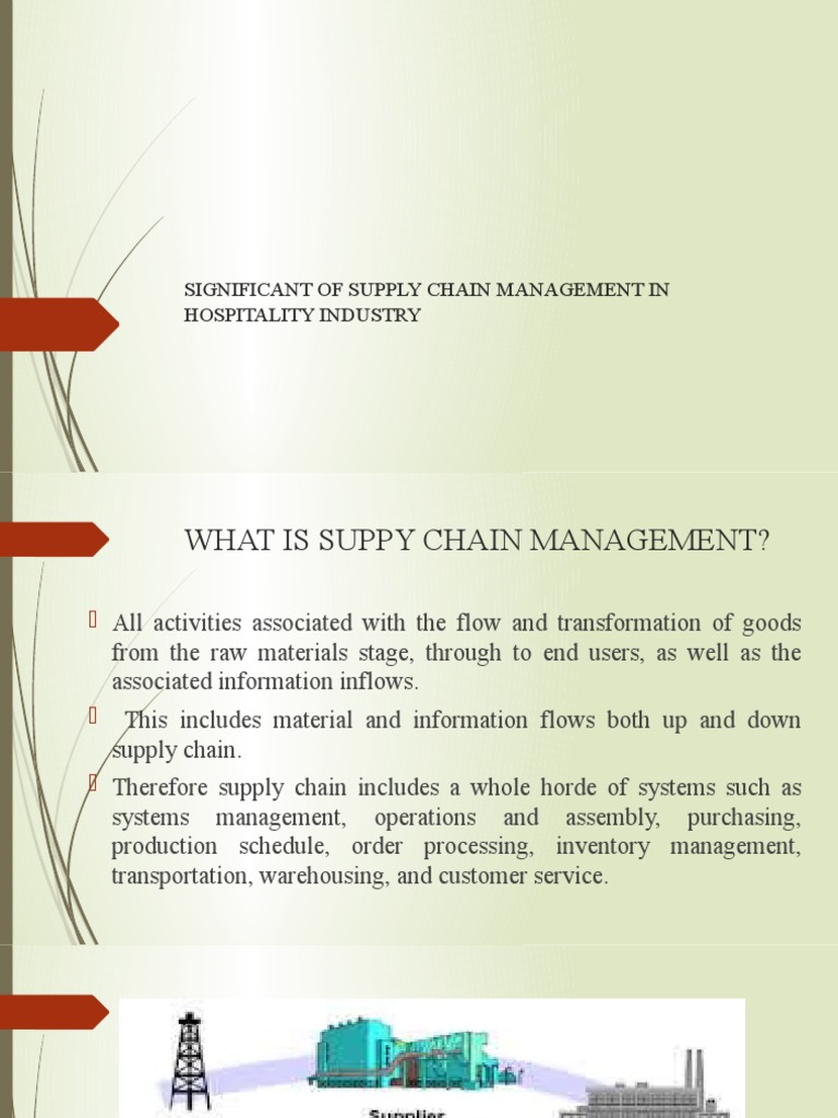 Significant of Supply Chain Management in Hospitality Industry | PDF ...