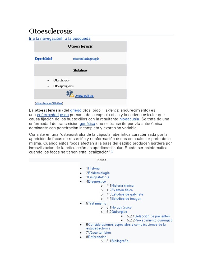 Otoesclerosis | PDF | Sistema Auditorio | Otorrinolaringología