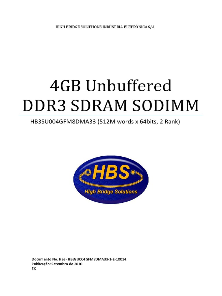4GB DDR3 SDRAM SODIMM Data Sheet | PDF | Computer Data Storage | Electronic Design