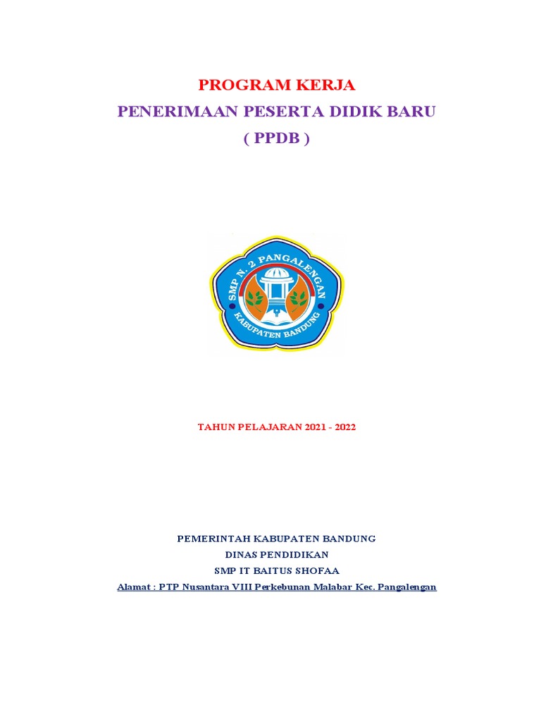 Program Kerja PPDB 2021-22 | PDF