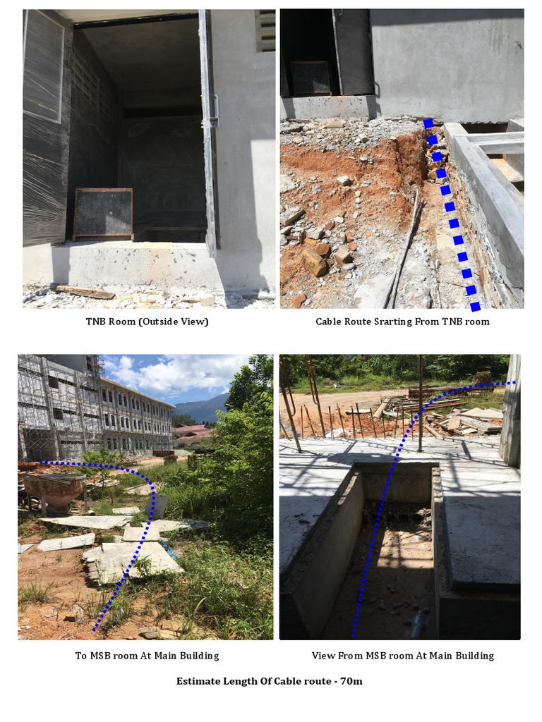 TNB Room (Outside View) Cable Route Srarting From TNB Room | PDF