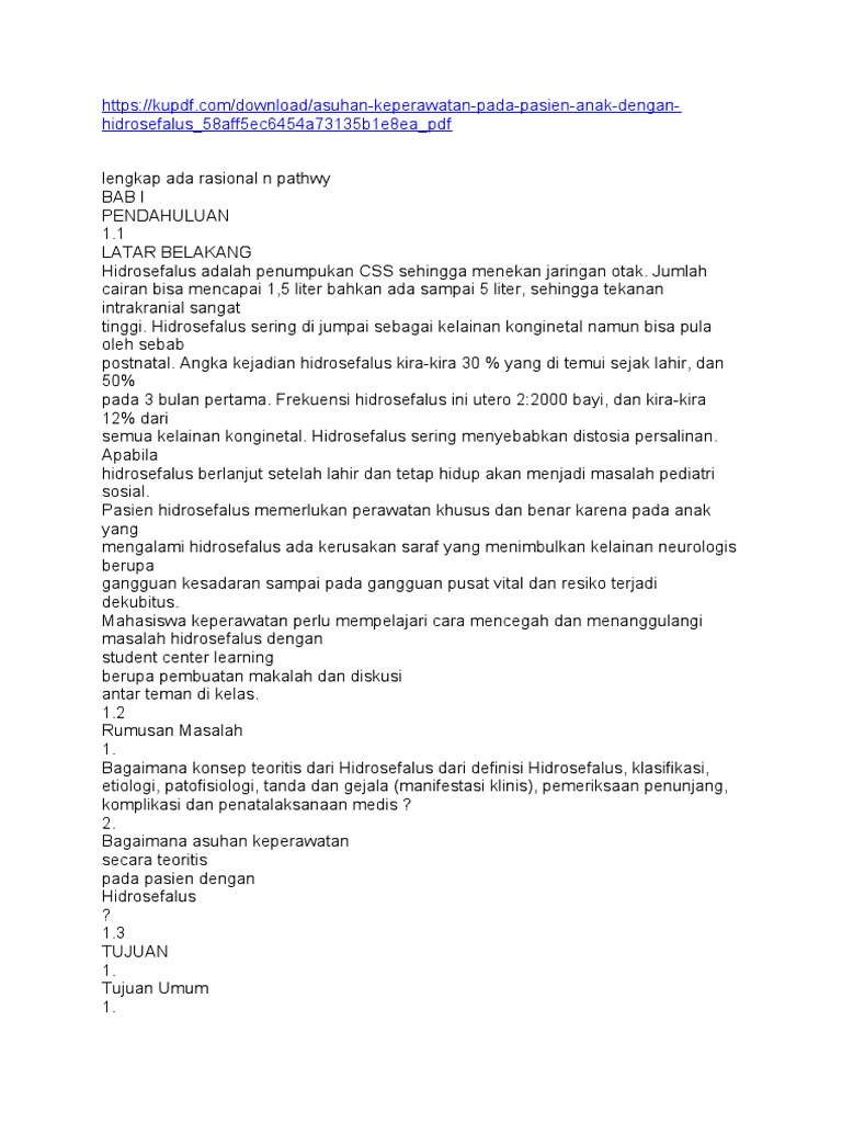 Askep Hidrosefalus | PDF