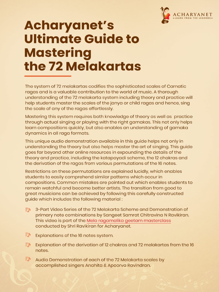 Overview of 72 Melakarta Ragas | PDF