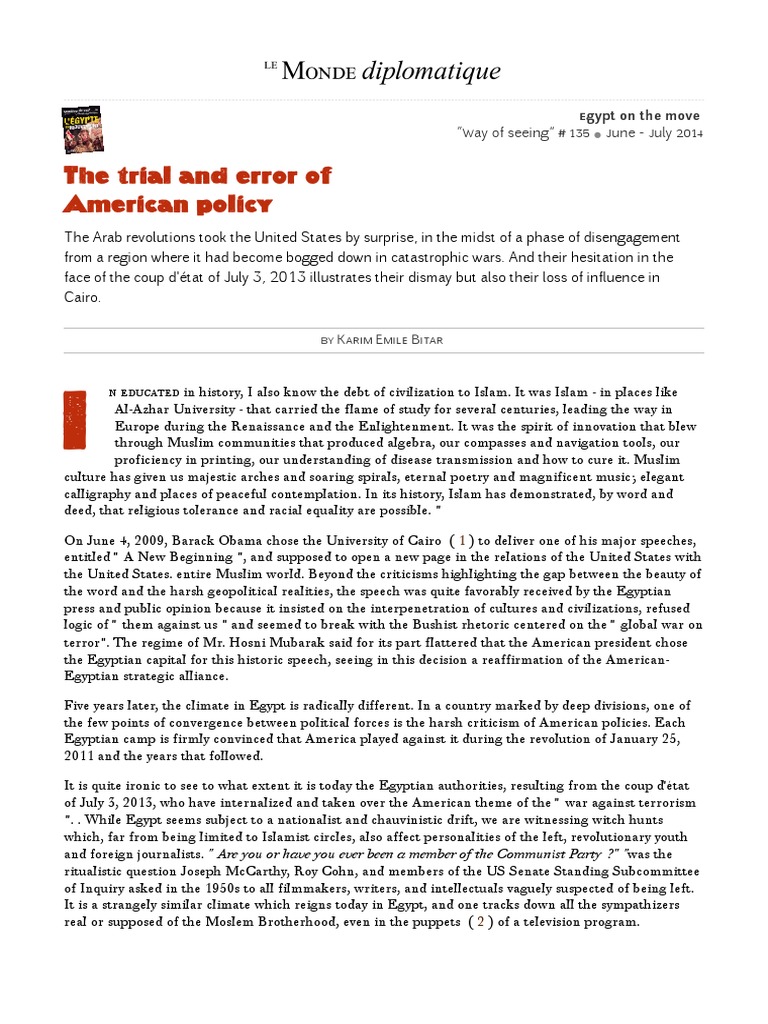 The Trial and Error of American Policy, by Karim Emile Bitar (Le Monde ...