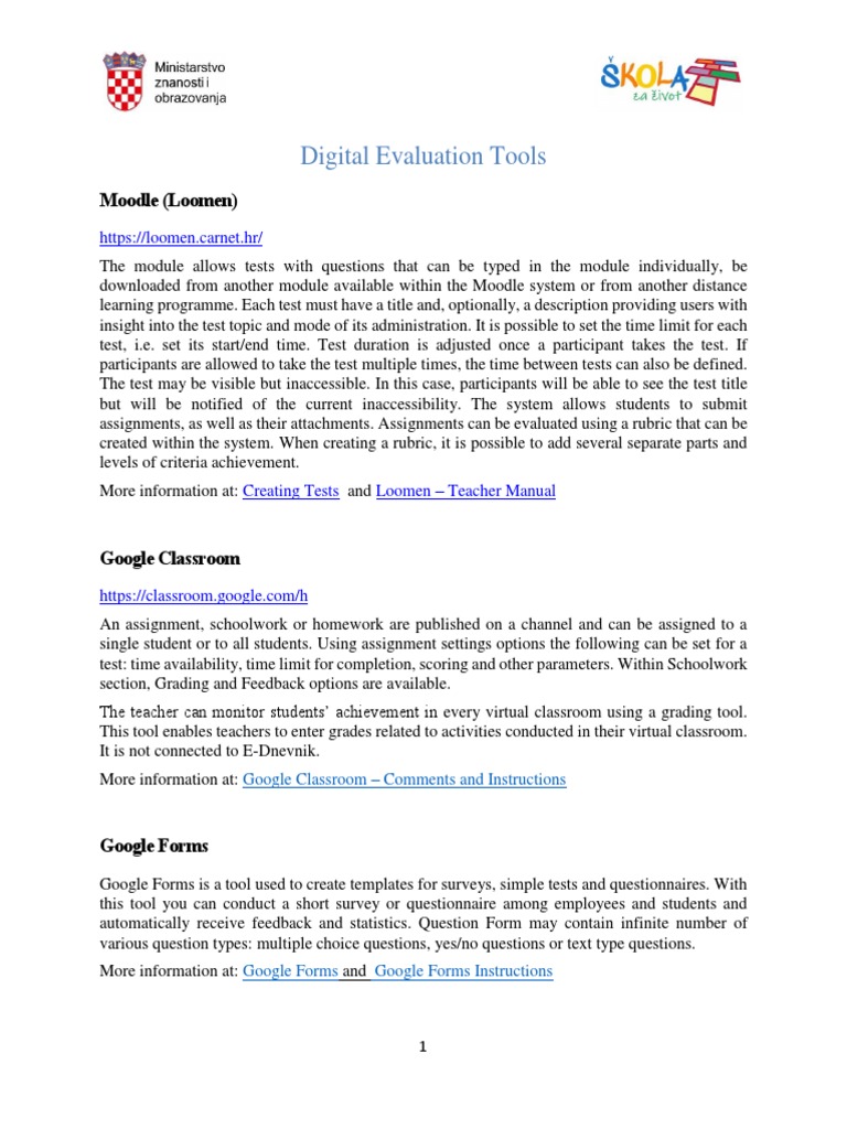 Digital Evaluation Tools | PDF | Rubric (Academic) | Multiple Choice