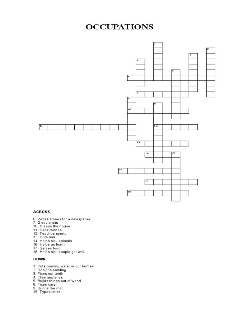 Occupation Puzzle | PDF