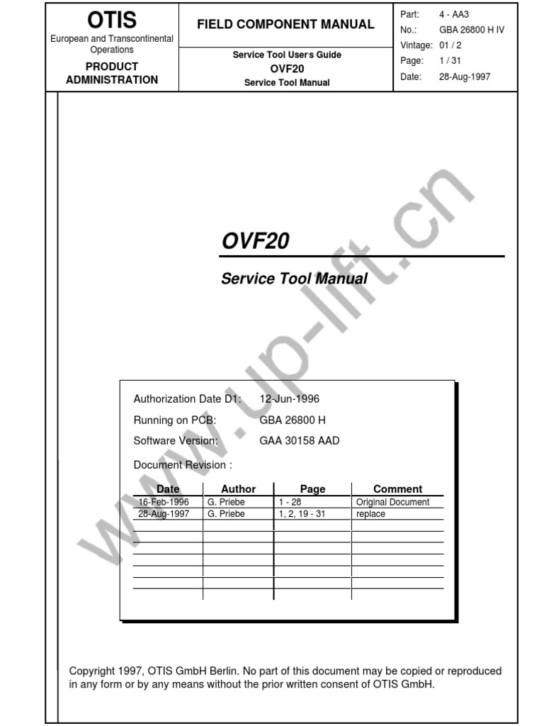 OTIS Service Tool Guide OVF20 GBA26800H. | PDF | Digital To Analog ...